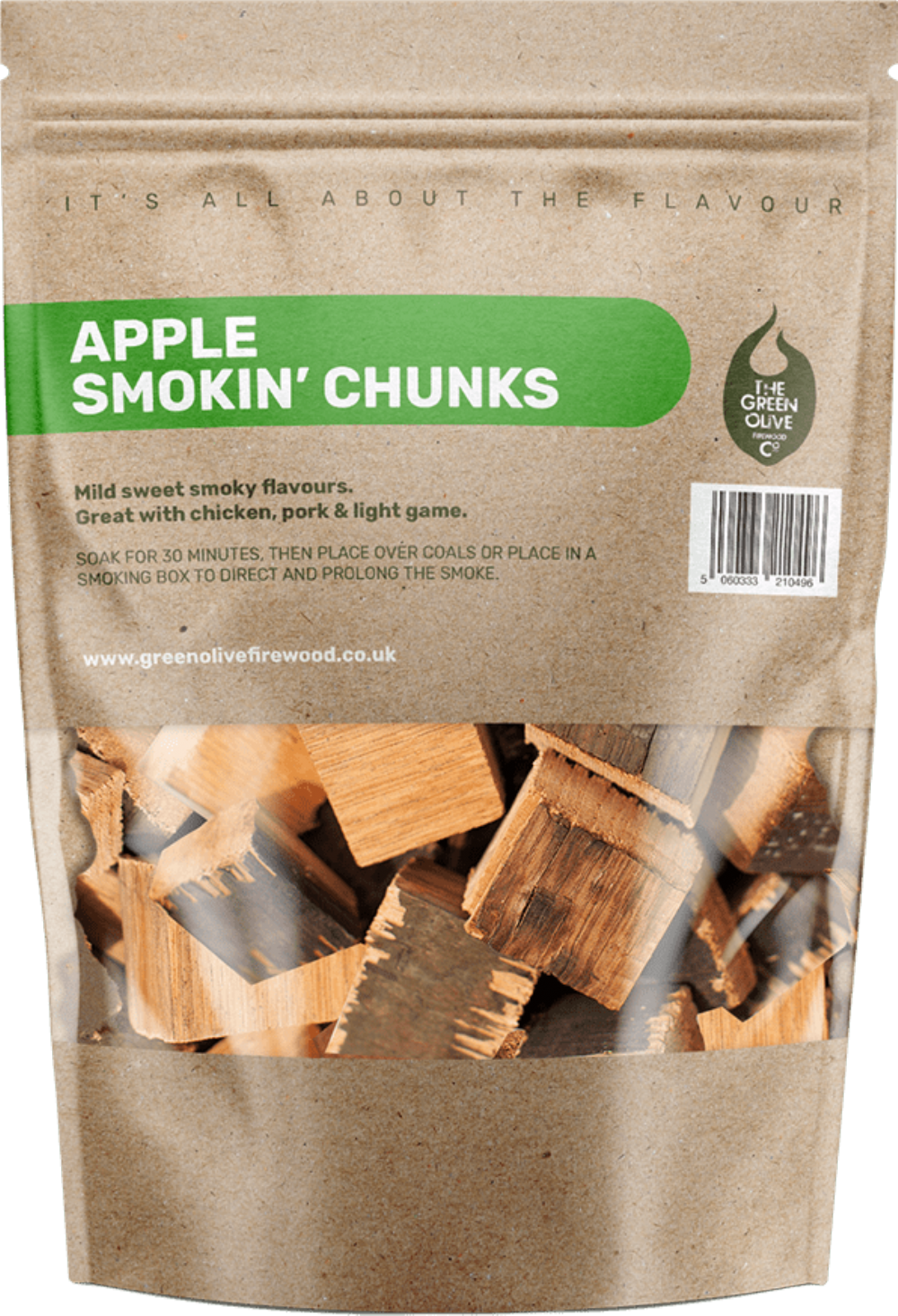 GREEN OLIVE FIREWOOD Apple Wood BBQ Smokin' Chunks 5L | Holleys Fine Foods