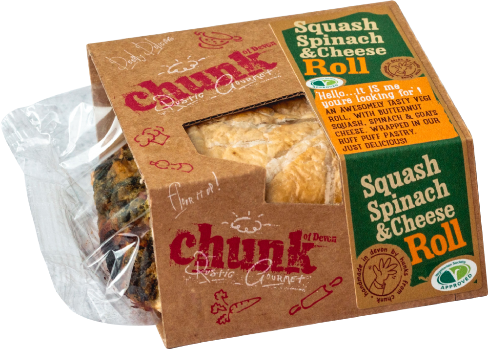 CHUNK OF DEVON Squash Spinach & Cheese Roll 193g | Holleys Fine Foods