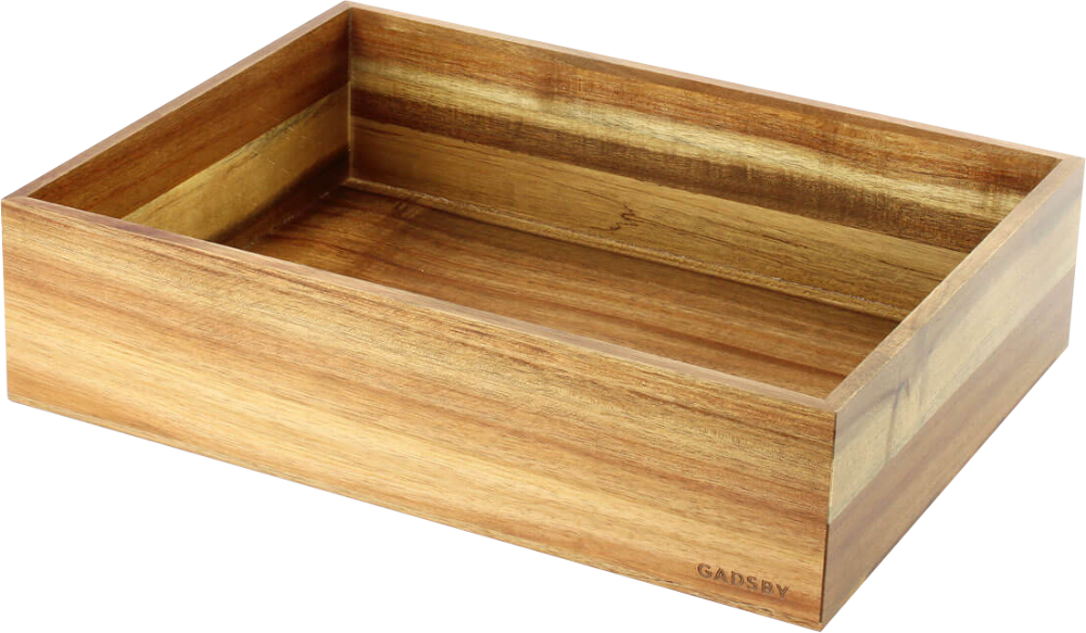 GADSBY Acacia Wooden Crate 40 x 30cm | Holleys Fine Foods